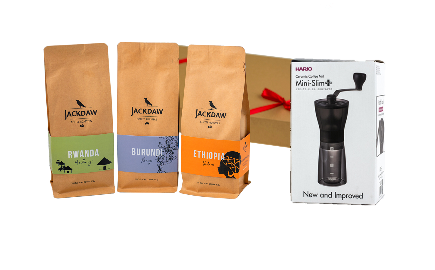 Zestaw kaw (3szt. x 250g) z młynkiem Hario w super cenie :) Gift pack ...